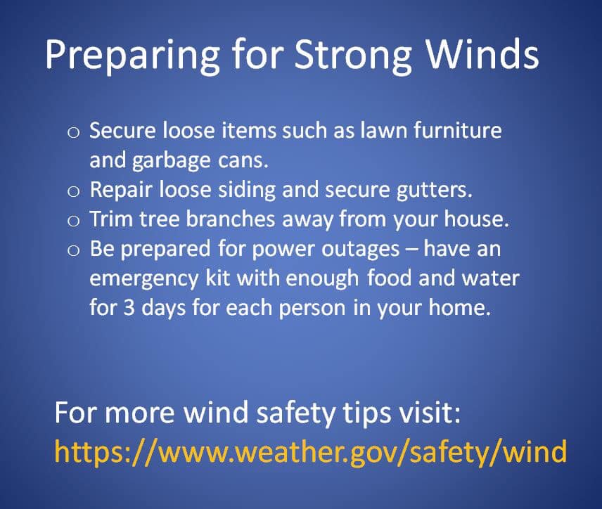 High Wind Warning for Sunday (2/24) | Town of Eden, New York