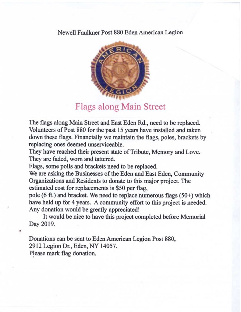 Flags Along Main Street | Town of Eden, New York