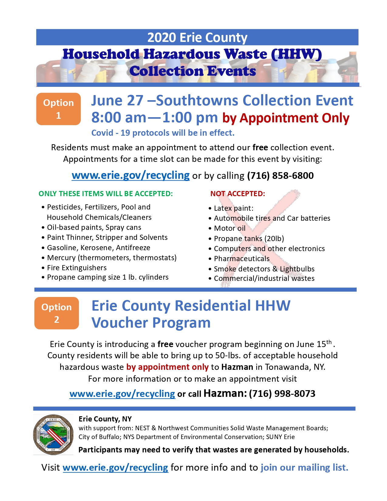 Household Hazardous Waste Collection | Town of Eden, New York