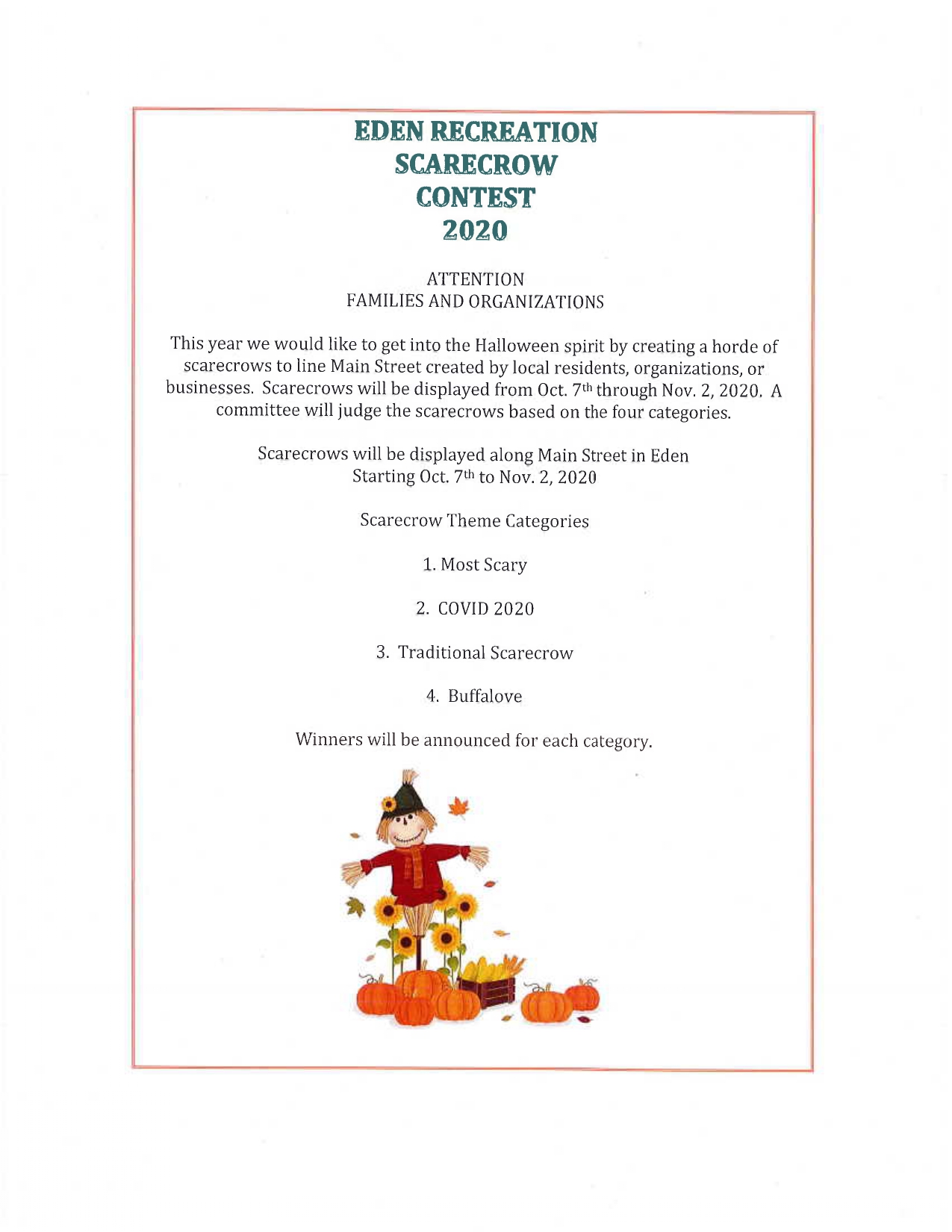 Scarecrow Contest | Town of Eden, New York