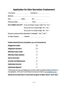 2023 recreation application | Town of Eden, New York